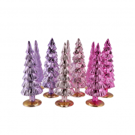 Twinkle Pretty Pink Glass Tree Metallic Ass 9x30cm